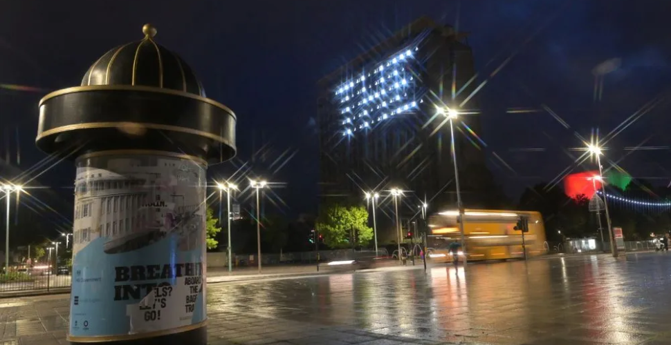 Powerful message lights up city centre from above - Visit Plymouth
